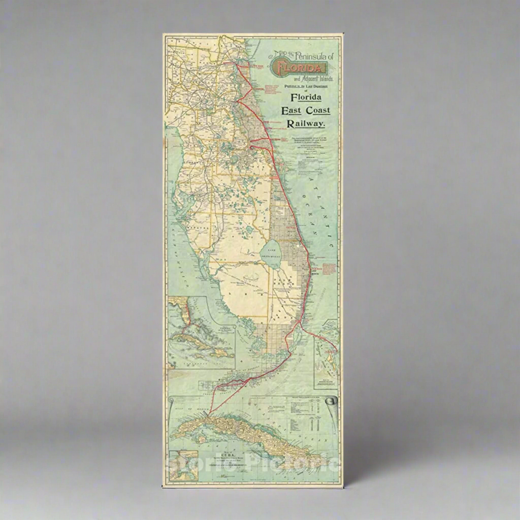 Florida East Coast Railway - Map of Florida and Adjacent Islands – H.M ...